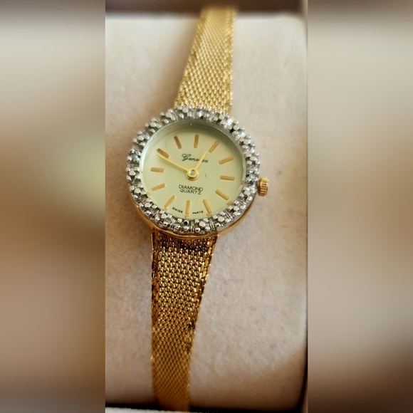 Genevex | Jewelry | Vintage Genevex Diamond Dial Womens Watch | Poshmark